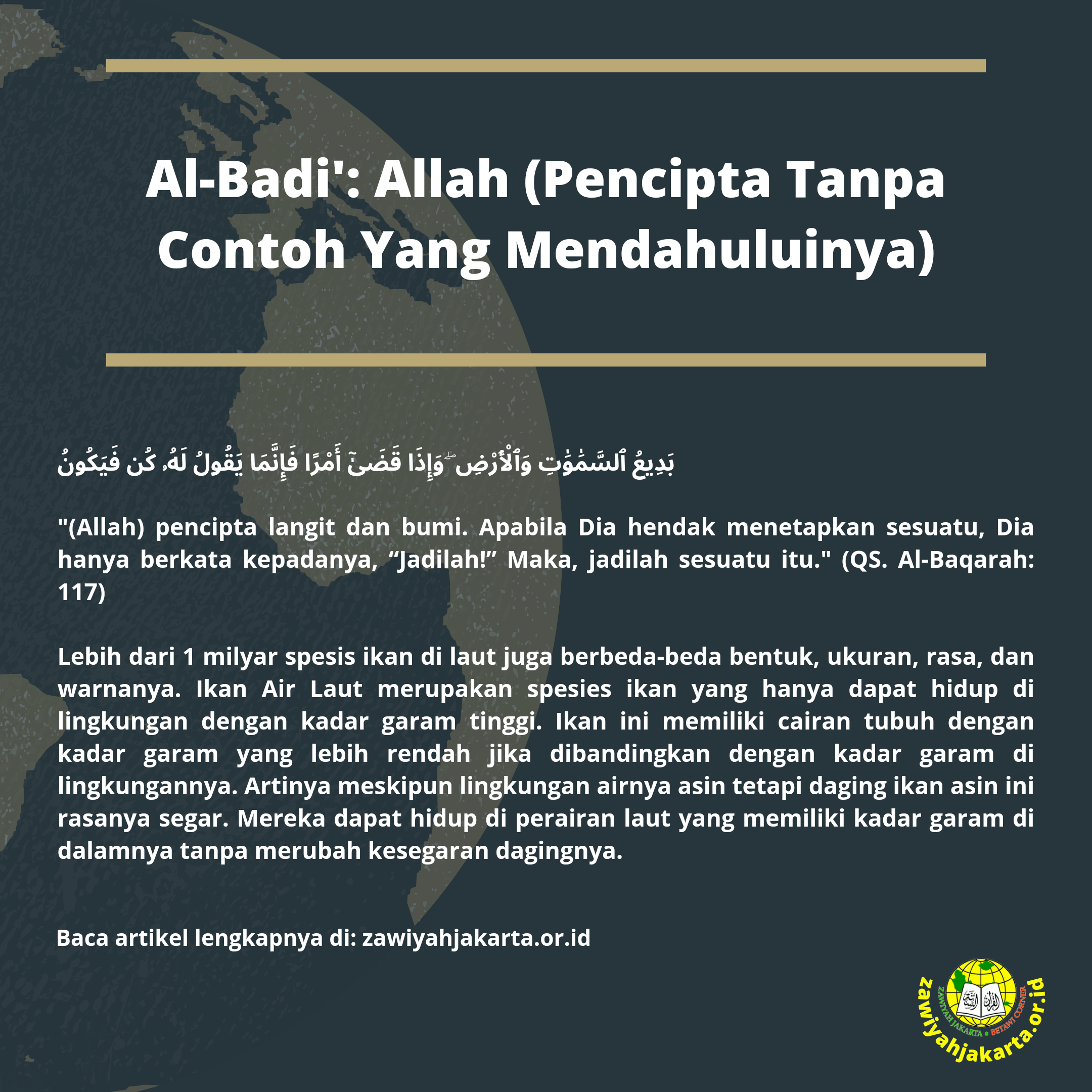 Al-Badi': Allah (Pencipta Tanpa Contoh Yang Mendahuluinya) - Ma'had Aly ...