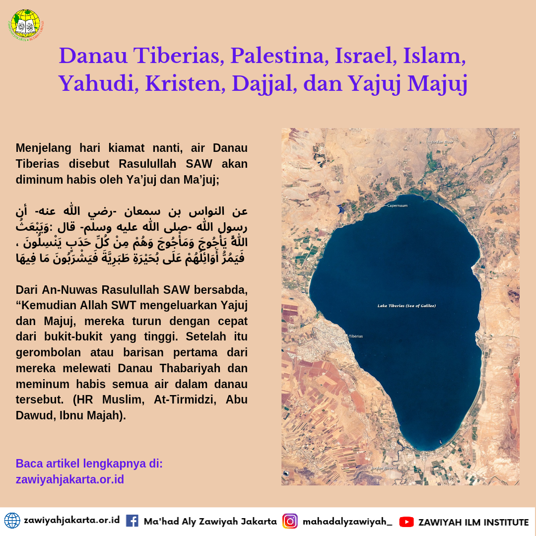 Danau Tiberias, Palestina, Israel, Islam, Yahudi, Kristen, Dajjal, dan ...